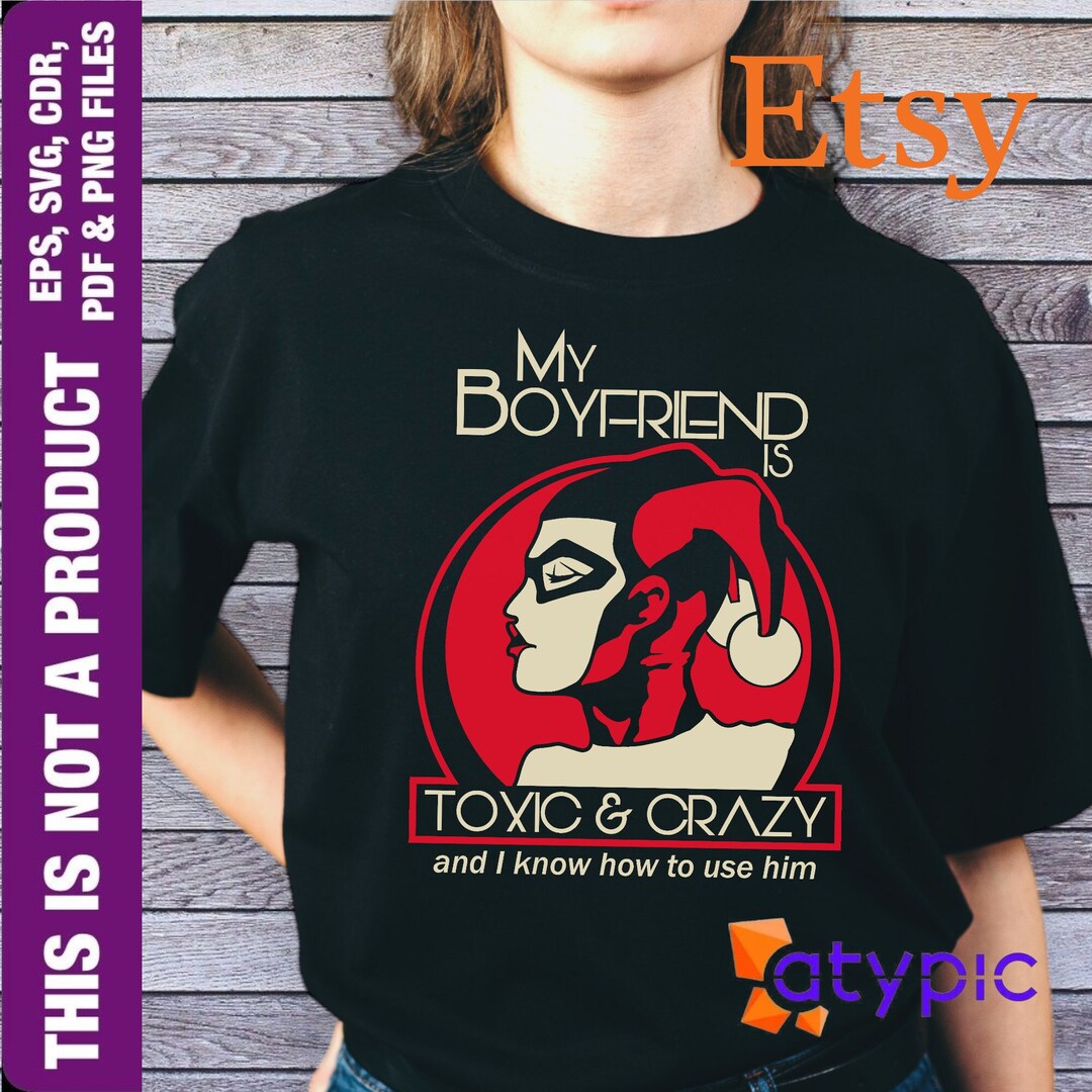 Toxic Boyfriend DIY Harley Quinn Vector Elements for Creative and ...
