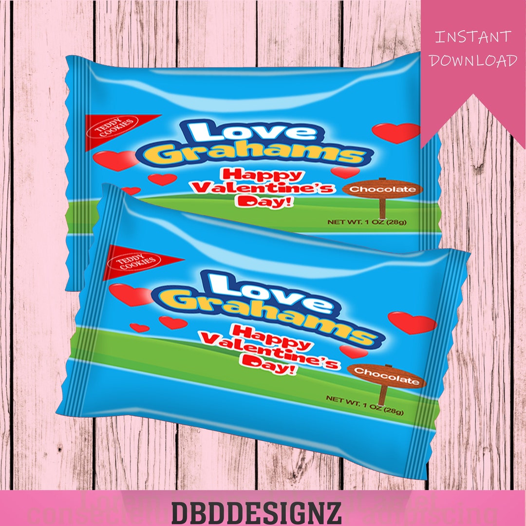 Valentine's Day Teddy Graham Wrappers| Teddy Grahams| Kids Valentine ...