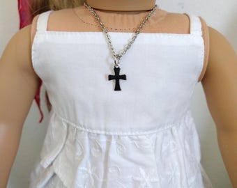 White Cross Necklace for 18 Inch Girl Dolls, American Made Girl Doll ...