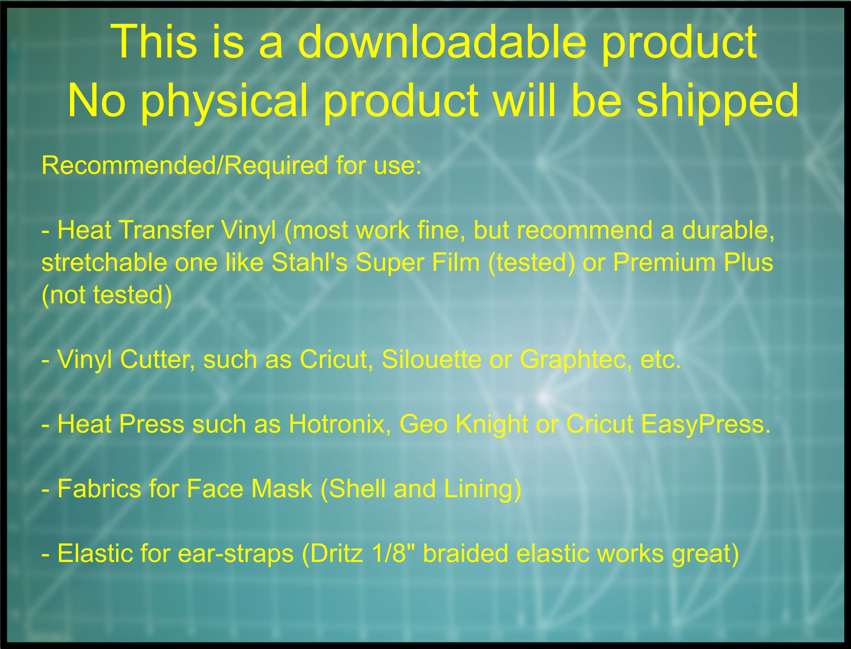 NO-SEW Face Mask Pattern | Fused Together Using Heat Transfer Vinyl HTV ...