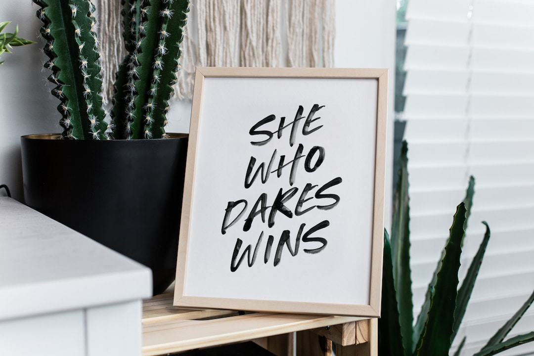 She Who Dares Wins Poster. Girls Room Print. Home Office Art ...