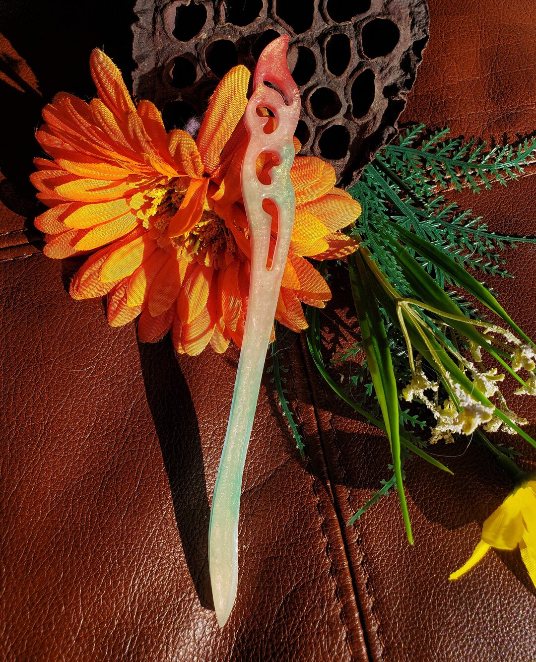 Pastel Watermelon Angel Wing Style Resin Hair Stick - Etsy