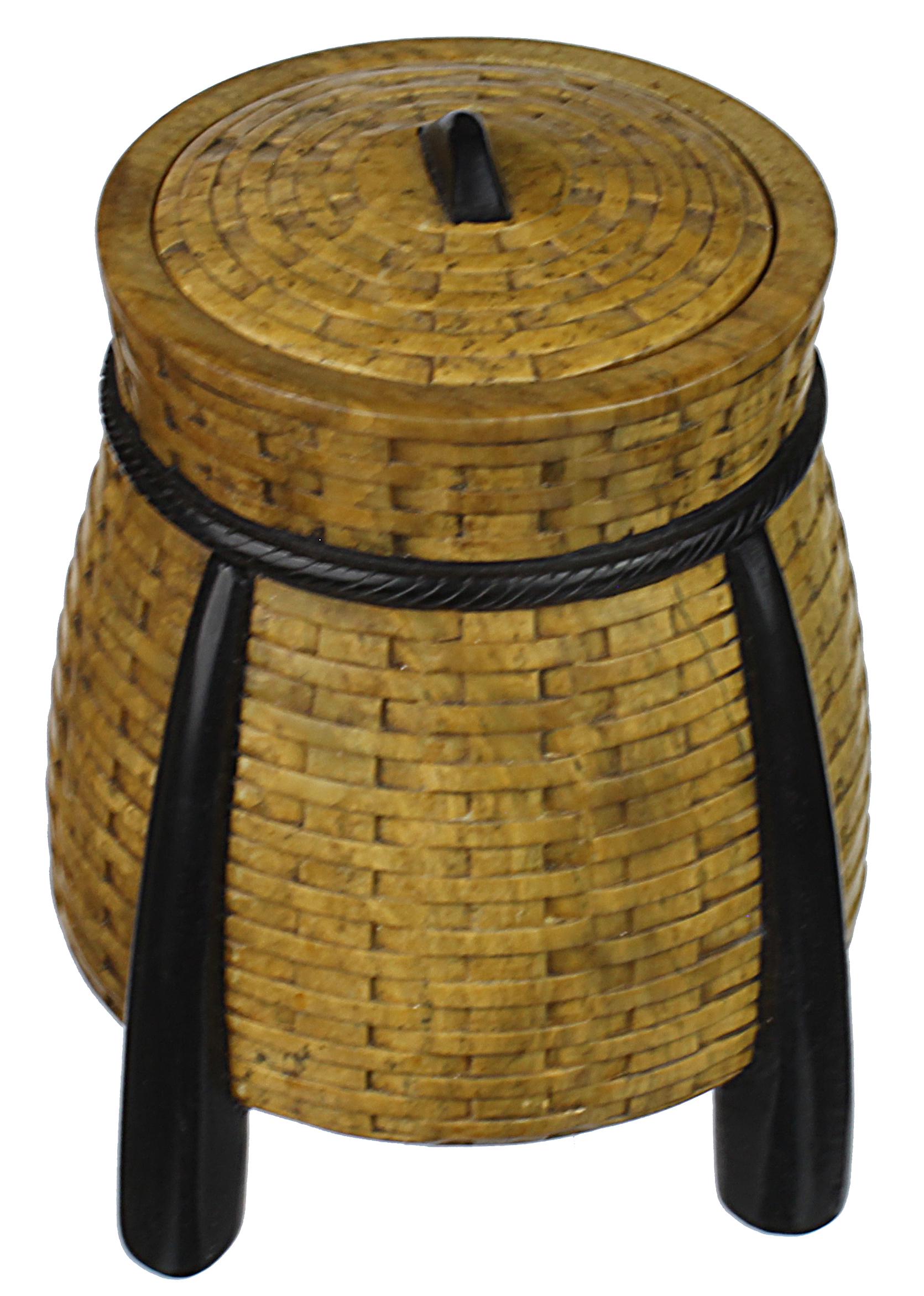 4-leg Wicker Weave - Soapstone Trinket Decor Jar With Lid - Etsy