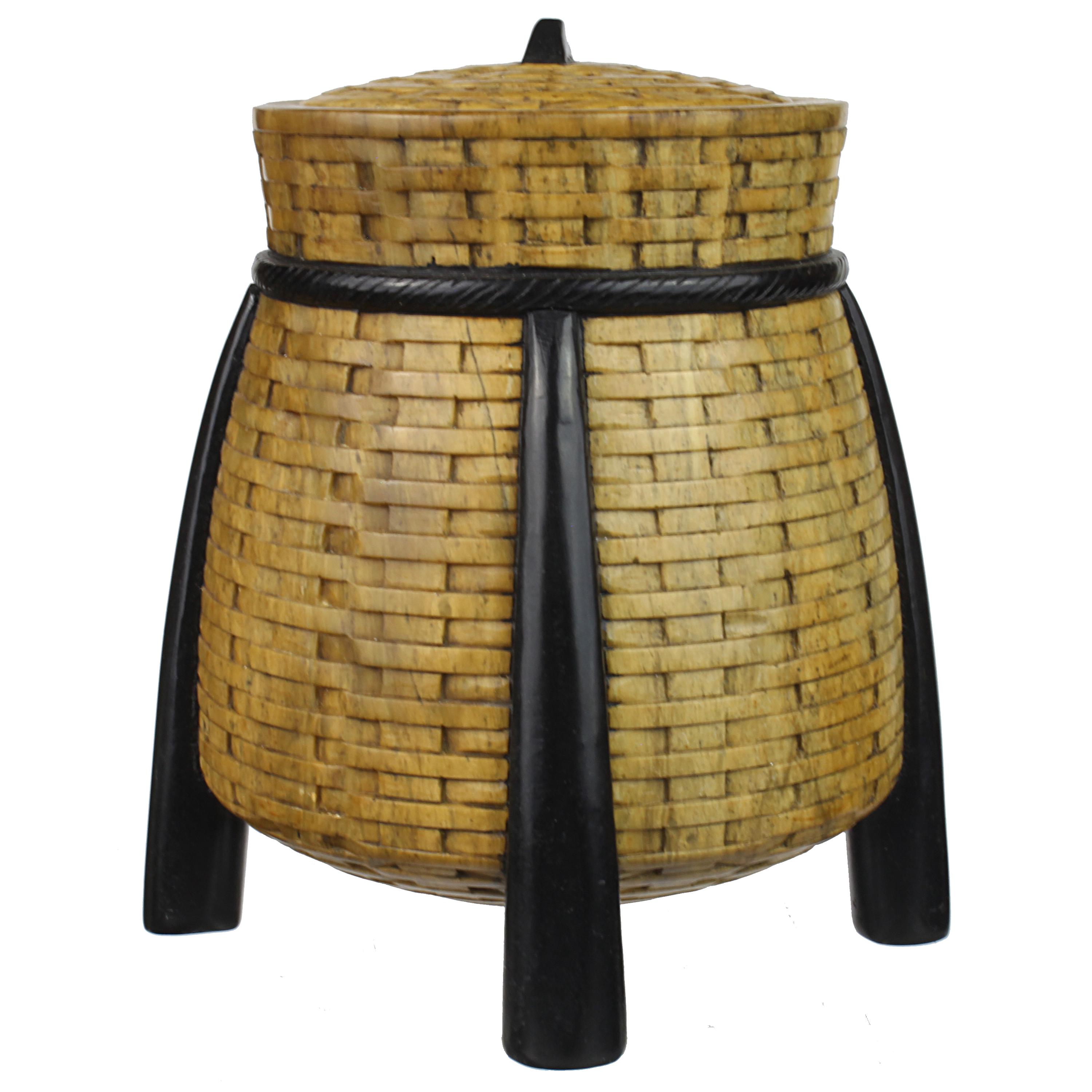 4-leg Wicker Weave - Soapstone Trinket Decor Jar With Lid - Etsy