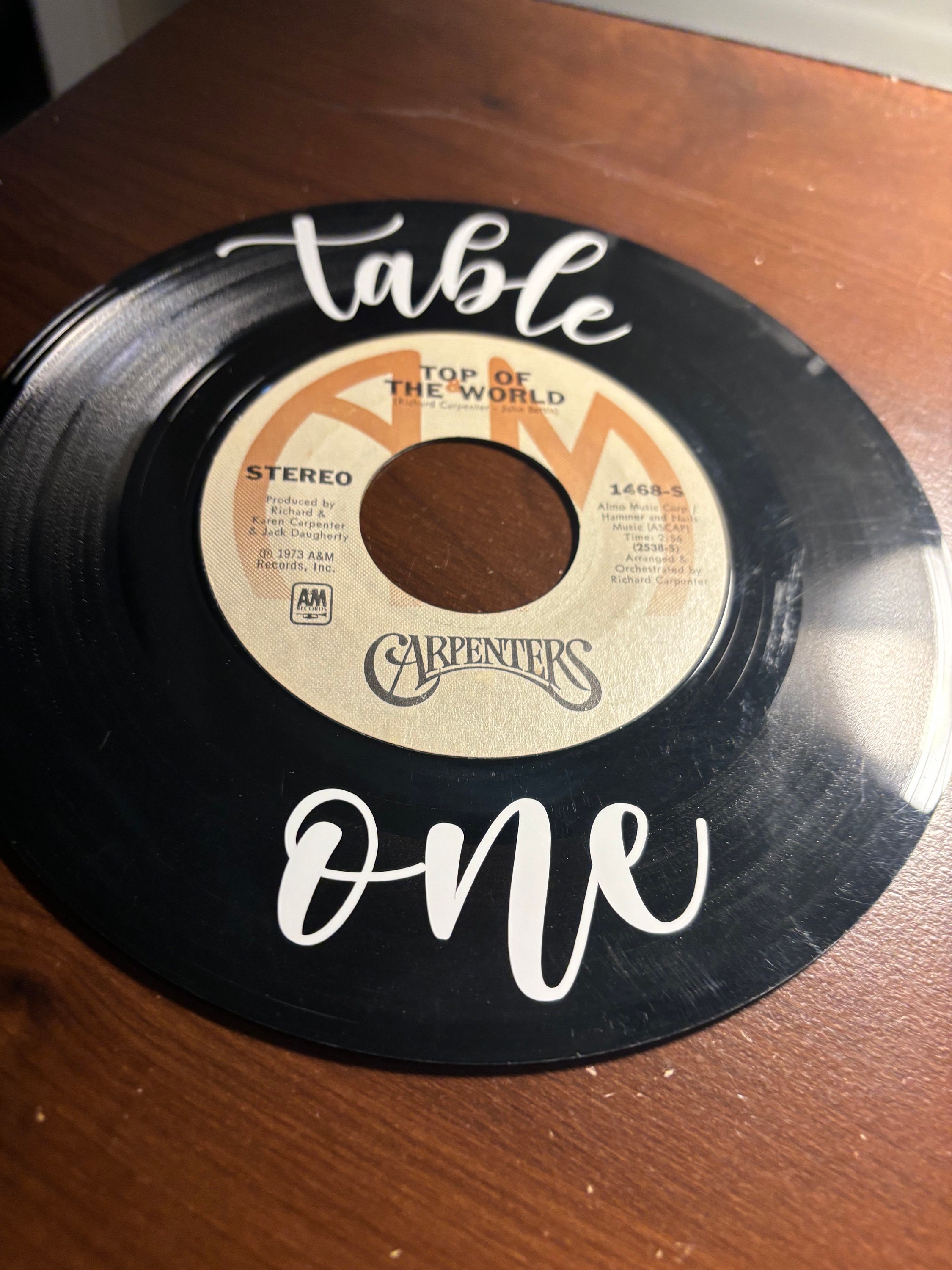 Black Vinyl Record Table Numbers, Wedding Table Decor, Black Table ...