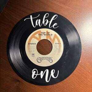 Black Vinyl Record Table Numbers, Wedding Table Decor, Black Table ...