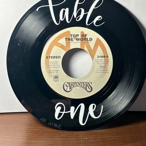 Black Vinyl Record Table Numbers, Wedding Table Decor, Black Table ...