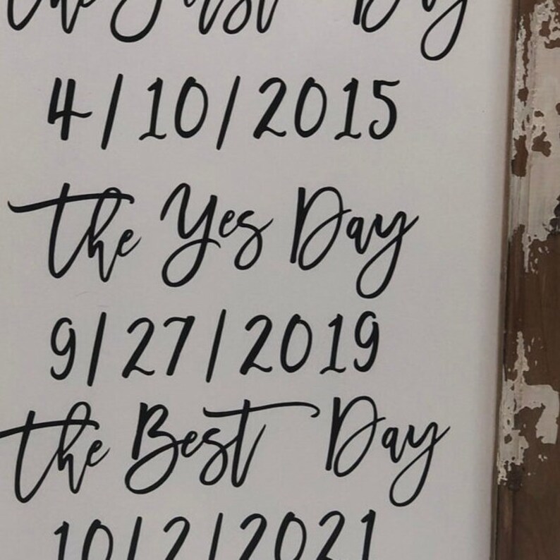 Our Love Story Wedding Sign Vinyl Decal the First Day-the Yes Day-the ...