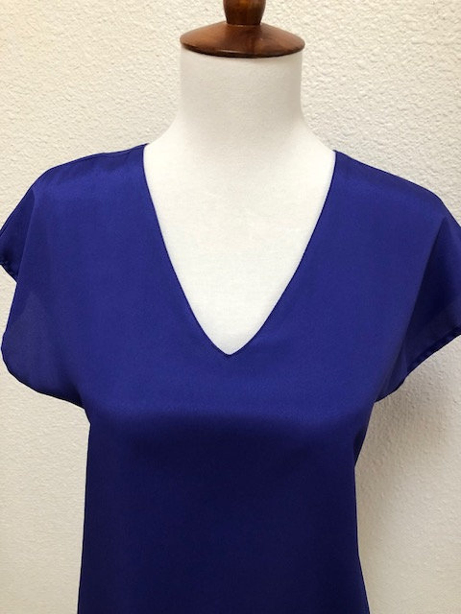 Size S Bright Blue Blouse by First Glance - Etsy