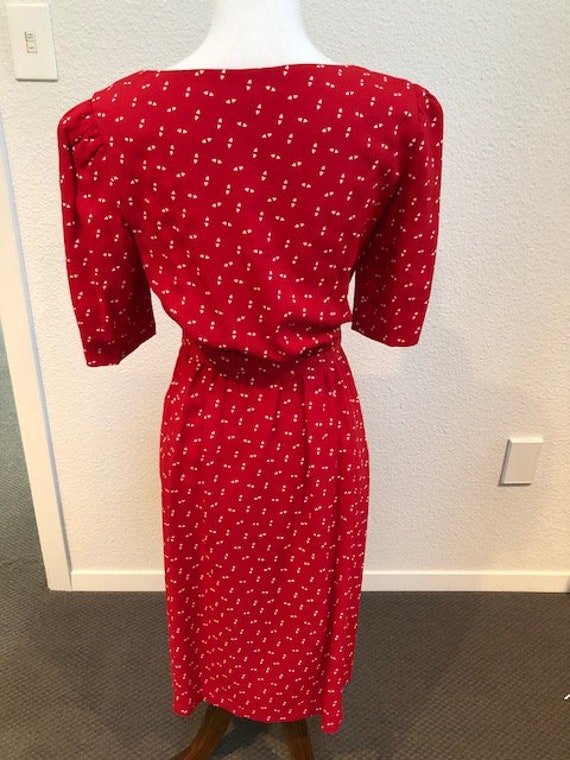 Size 7 Red Dress with Tiny White Triangles - Gem