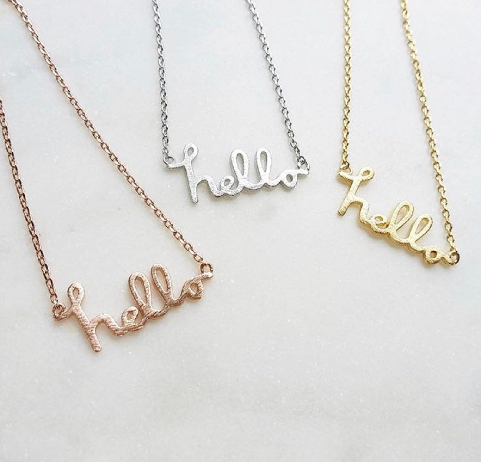 Hello Fashion Jewelry Hello Silver Jewelry Hello Gold | Etsy