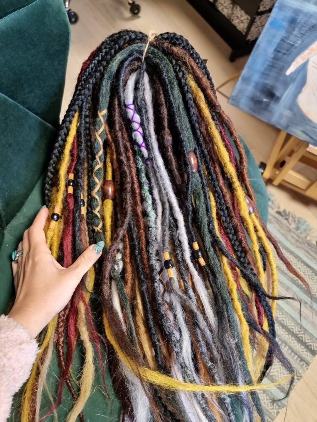 Full Set Dreads Extension Braids / Brown Mix / Decorated With - Etsy
