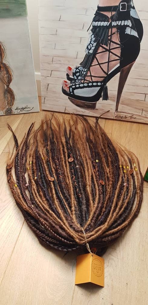 Full Set Dreads Extension Braids / Brown Mix / Decorated With - Etsy