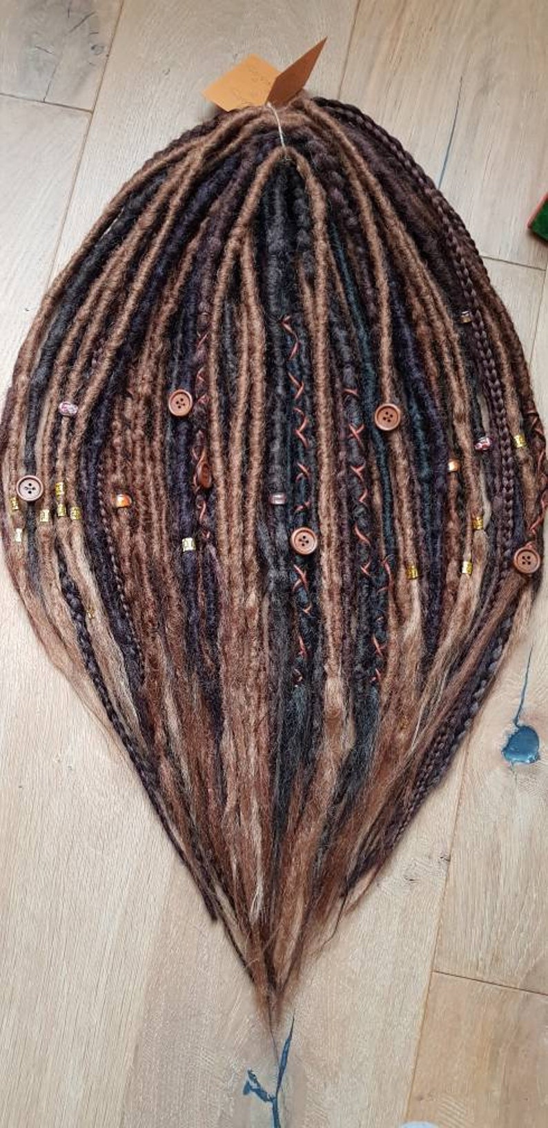 Full Set Dreads Extension Braids / Brown Mix / Decorated With - Etsy