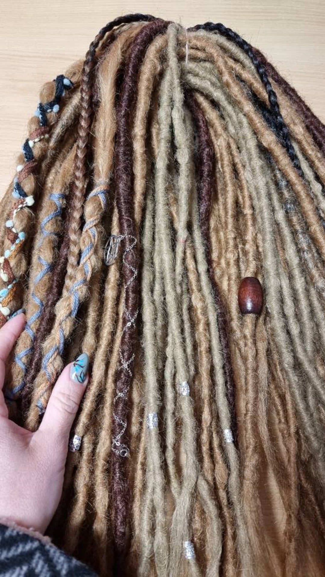 Full Set Dreads Extension Braids / Dark Blonde Mix / Decorated With ...