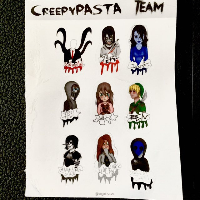 Creepypasta Profiles Cards
