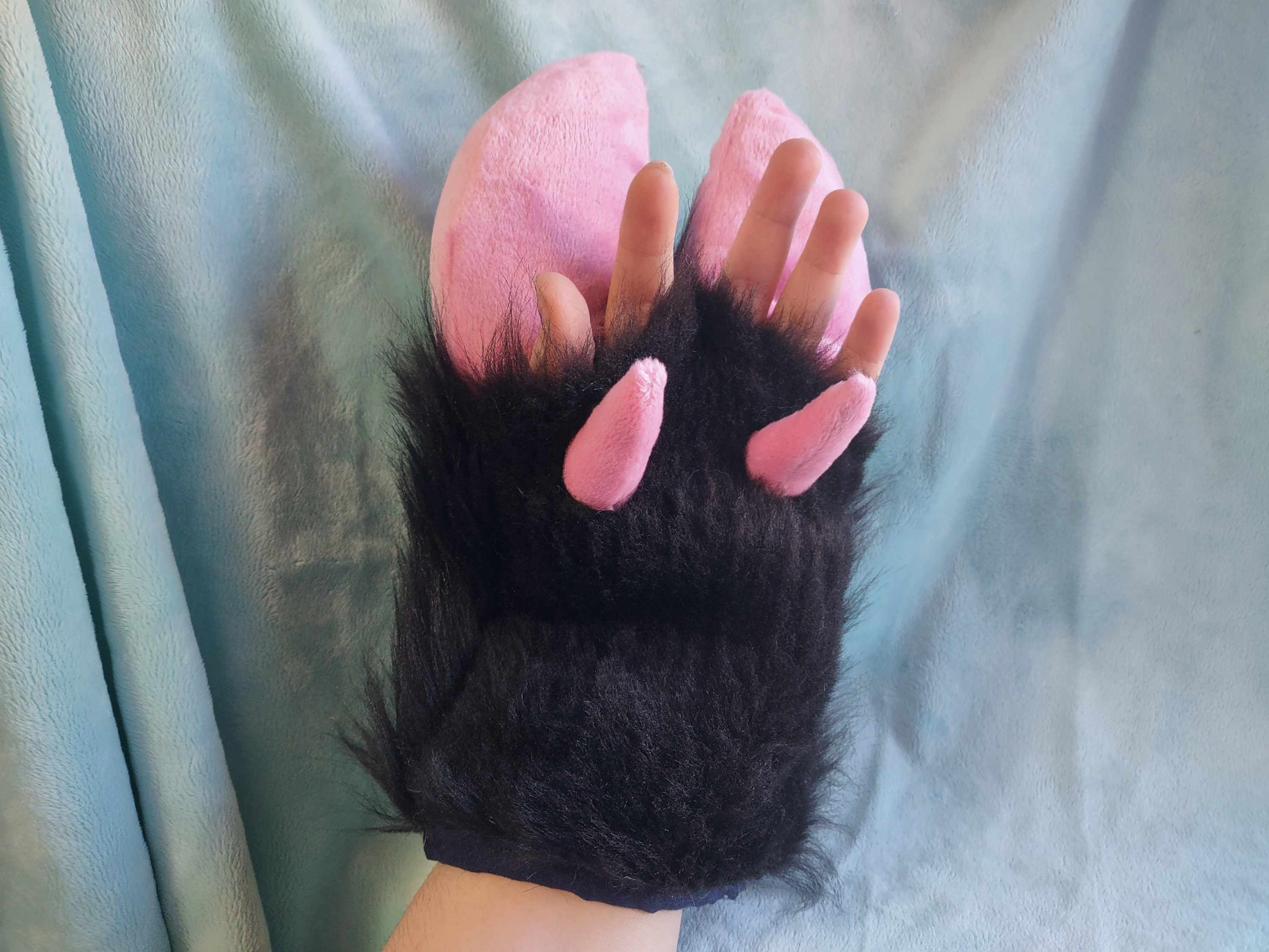 Pink & Black Fursuit Hand Paw Hoofs - Etsy