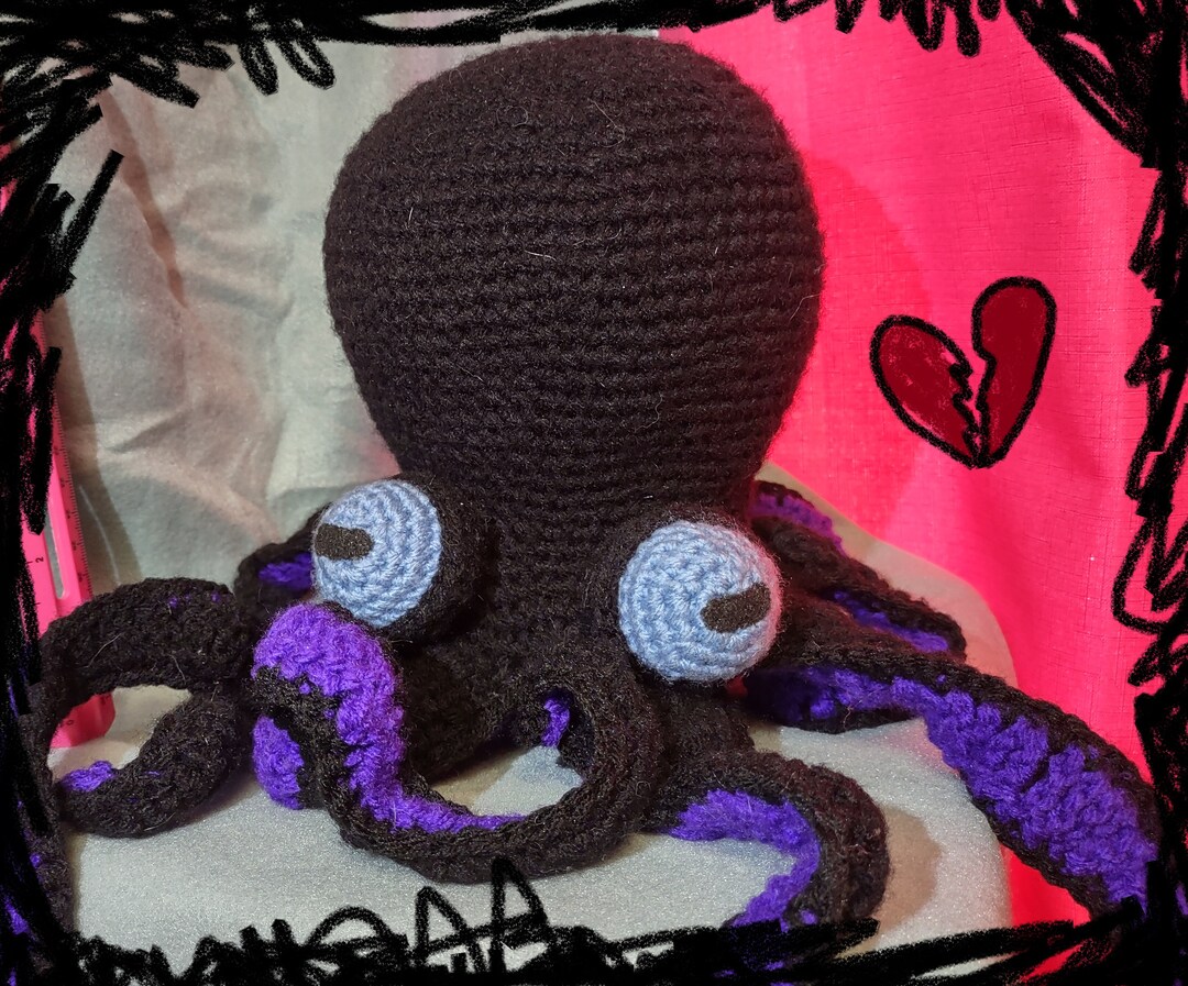 Dark Octopus Crochet Plush Emo Creepy Amigurumi - Etsy