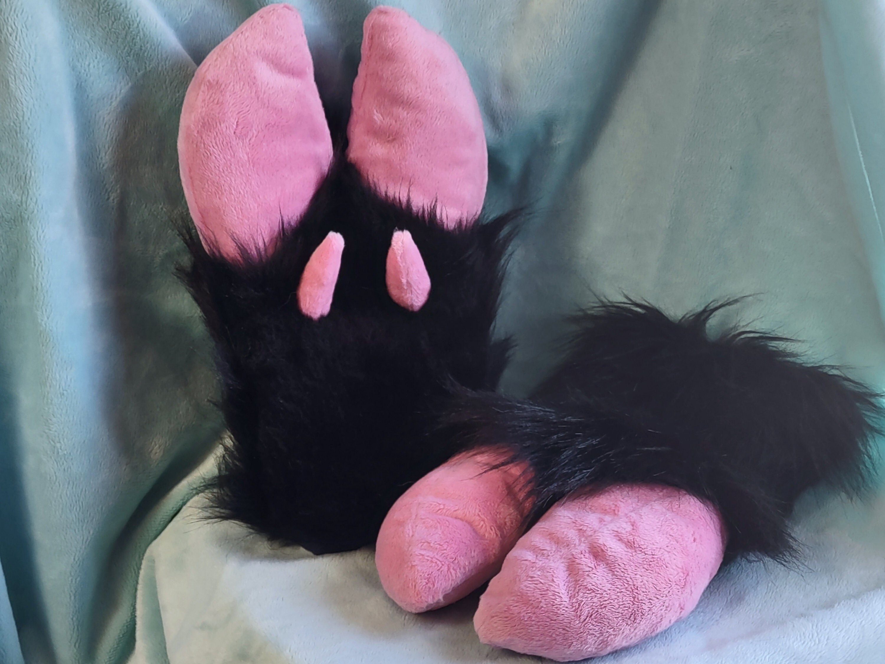 Pink & Black Fursuit Hand Paw Hoofs - Etsy