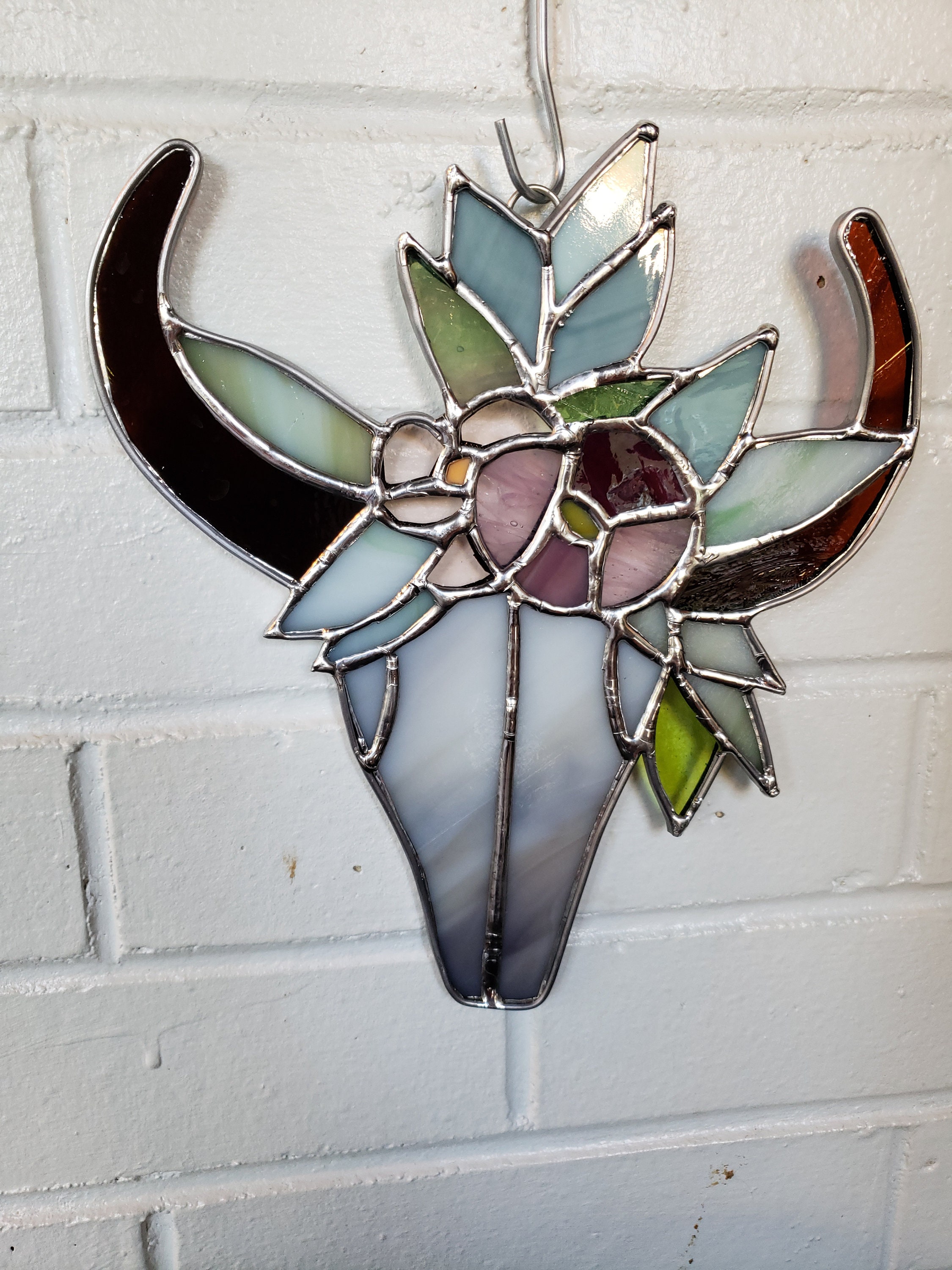 Boho Cow Stained Glass Pattern - Etsy