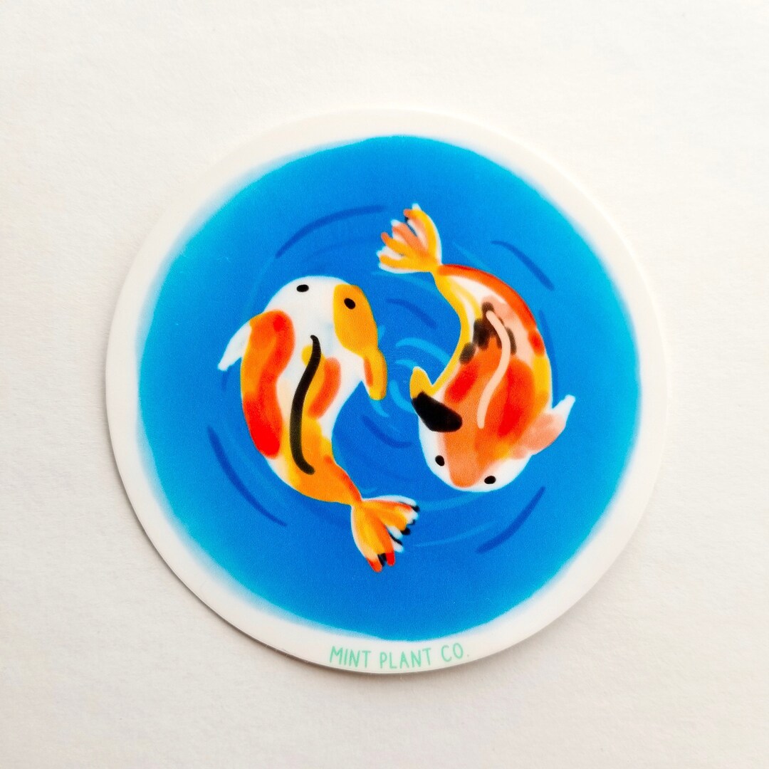 Pair of Koi Fish •vinyl Sticker•couple•bff•best Friendlaptop Sticker ...