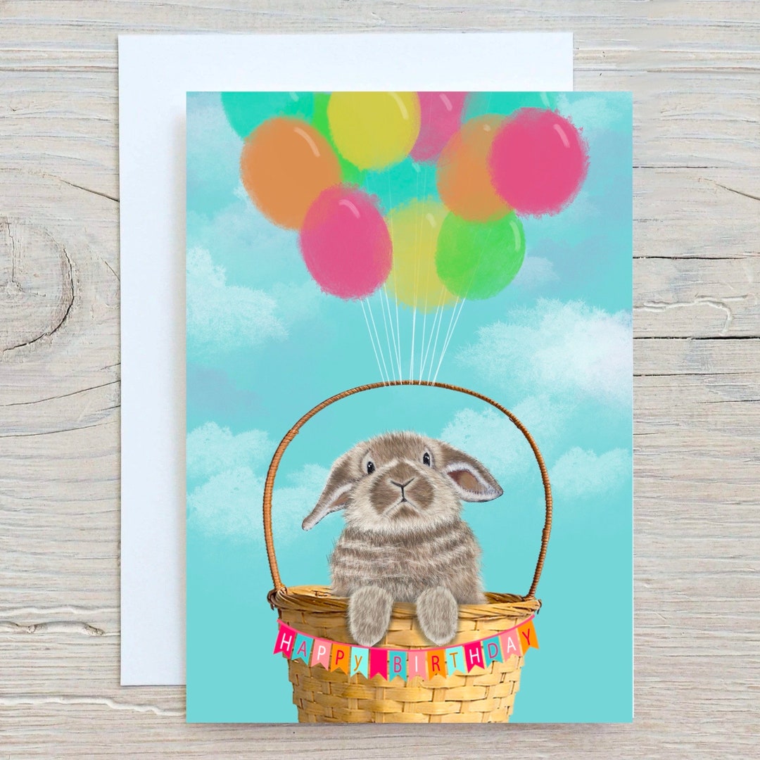 If Bunnies Could Fly Happy Birthday -greetings Card - Send Directly to ...
