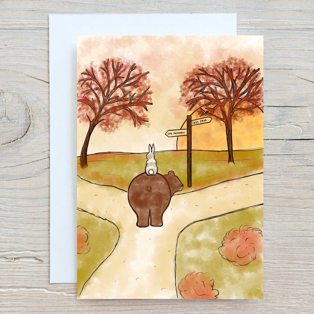 Bear and Bunny Crossroads - Greetings Card - Send Directly to Your ...