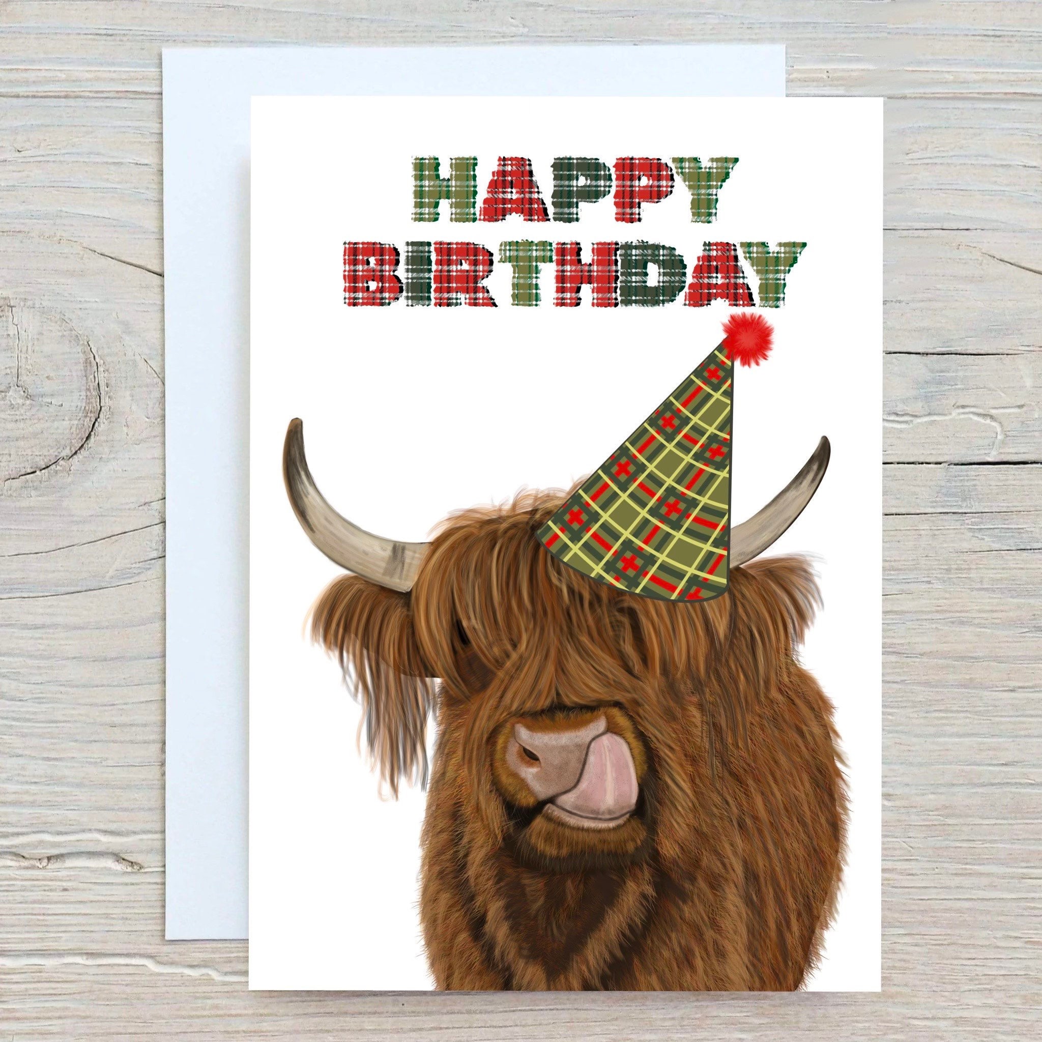 Highland Cow Birthday Card Greetings Card Send Directly to Your ...