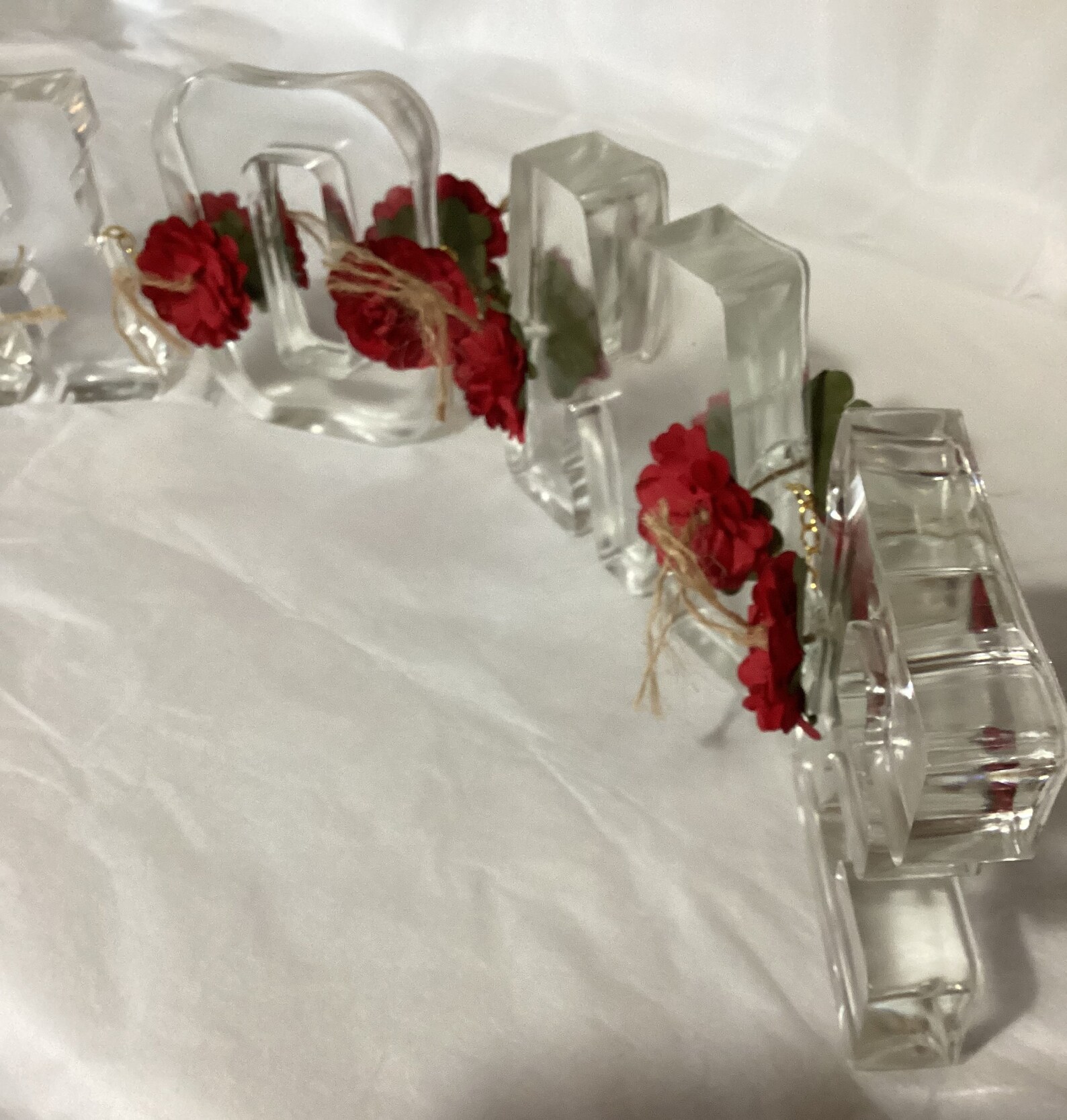 Set of 4 Clear 4 Inch High Block Resin Letters , Spell Home, Connected ...