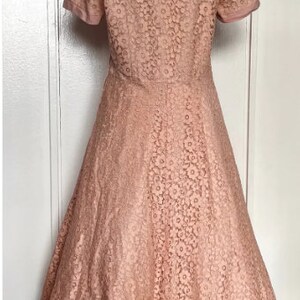 Vintage Pink Lace Dress- 1950’s Sequin Retro Flare Style - Etsy