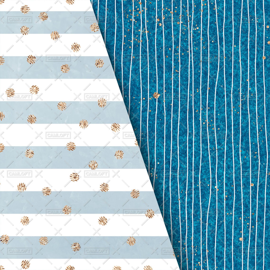 Blue Brown Digital Papers Seamless Patterns Cozy Patterns | Etsy