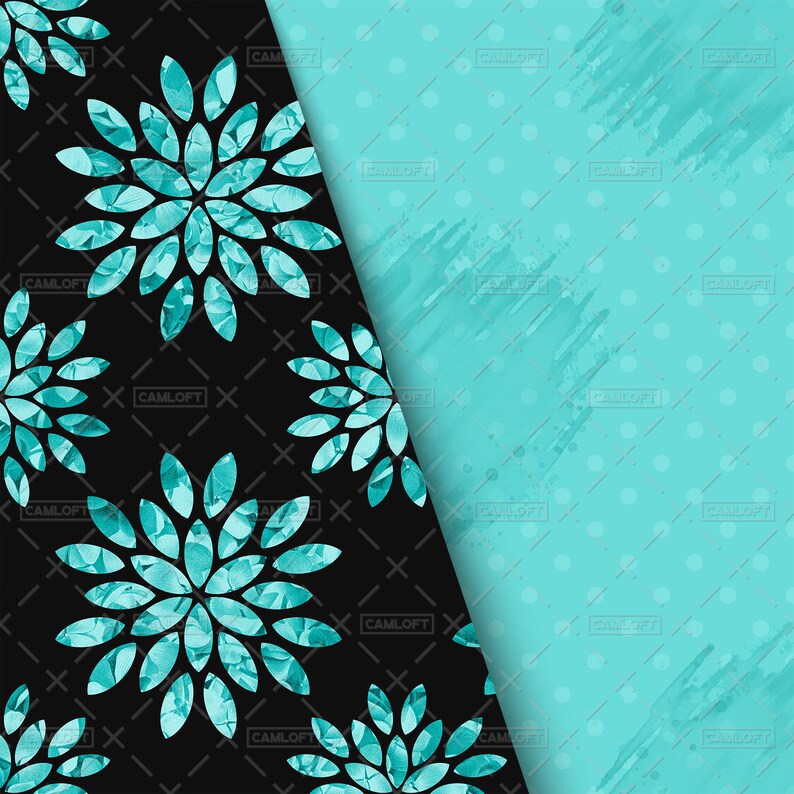 Watercolor Floral Digital Papers, Tiffany Digital Paper, Blue Digital ...