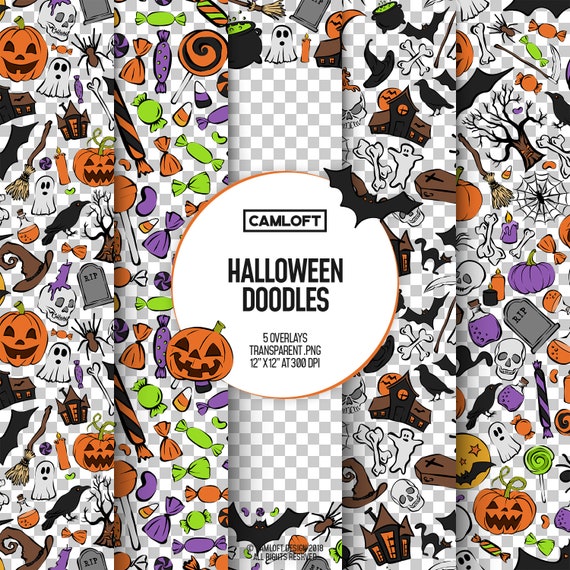 Halloween Overlays Transparent Overlays Seamless Overlay | Etsy