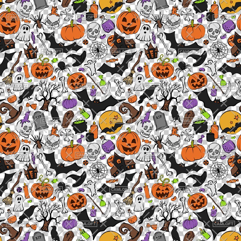 Halloween Overlays Transparent Overlays Seamless Overlay | Etsy