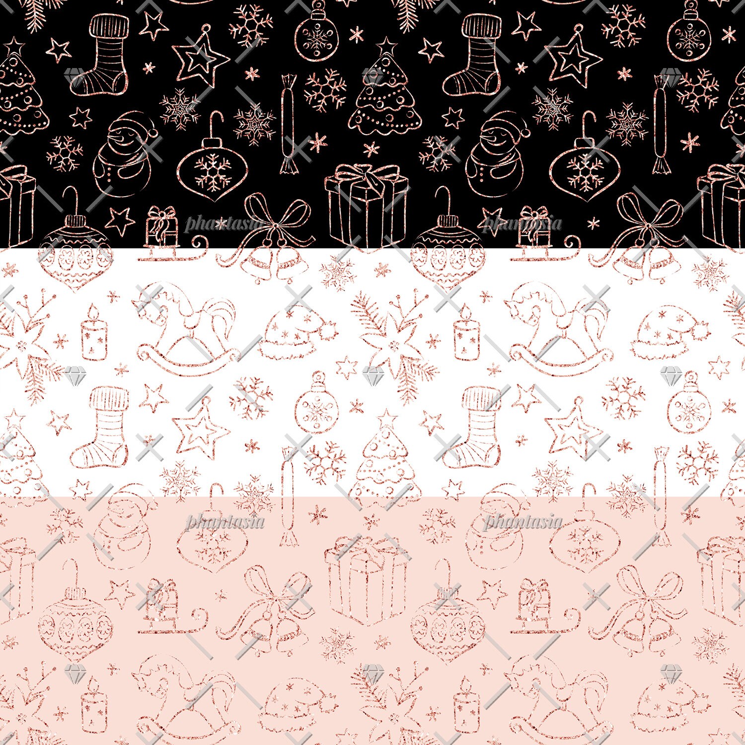 Christmas Glitter Patterns, Doodle Digital Papers, Winter Doodles ...