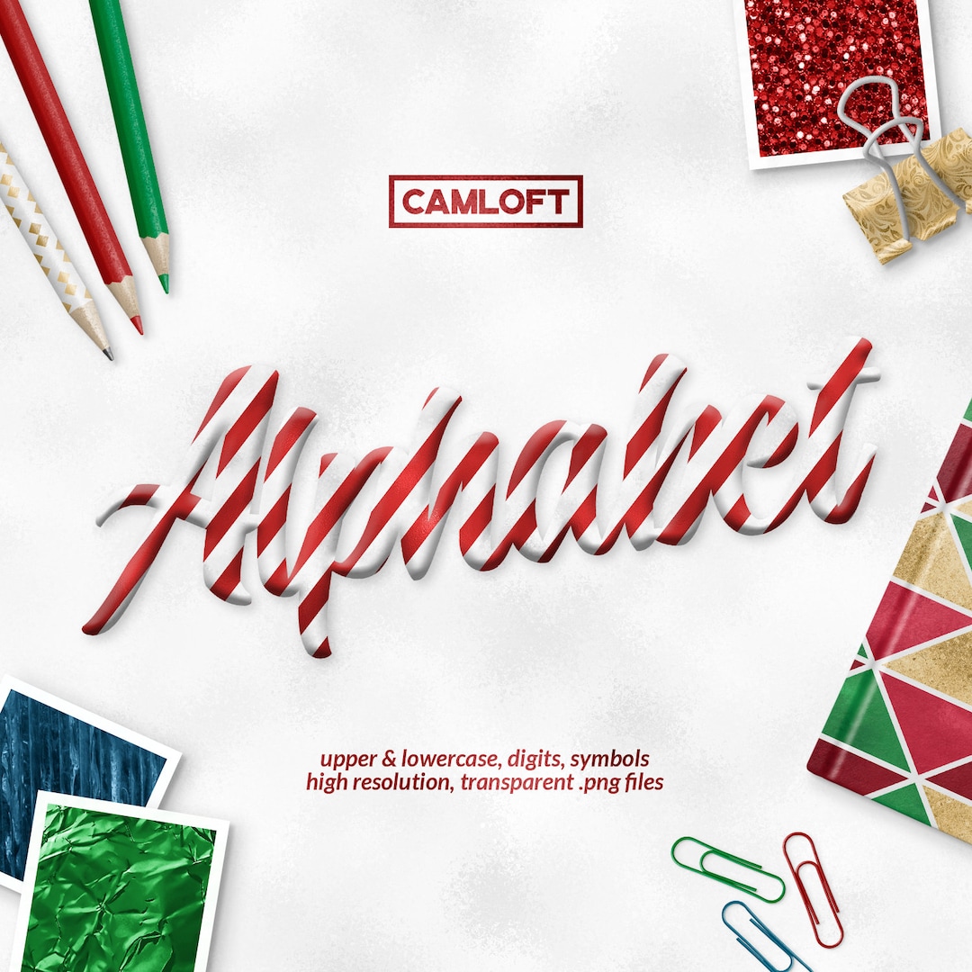 Candy Cane Alphabet Clipart, Christmas Alphabet, Png Alphabet, Letters ...