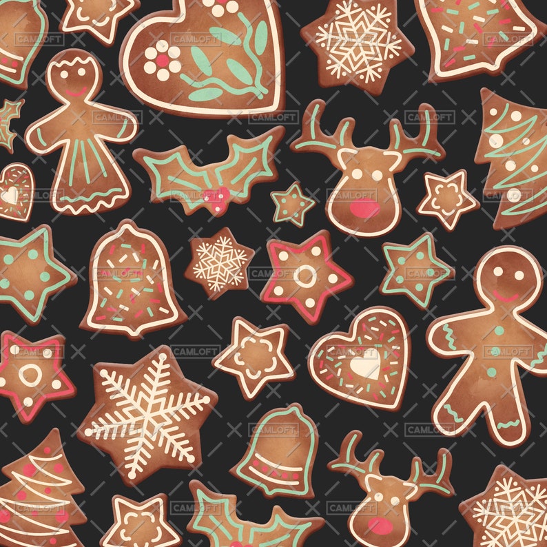 Gingerbread Cliparts Christmas Ornaments Xmas Elements - Etsy