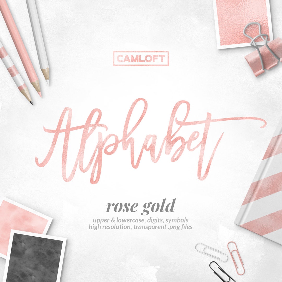 Rose Gold Foil Alphabet, Alphabet Cliparts, Rose Gold Letters, Letters ...