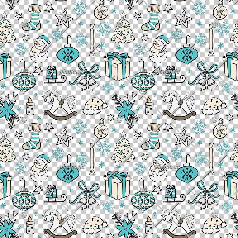 Christmas Doodle Overlays, Transparent Overlays, Winter Doodle Pattern ...