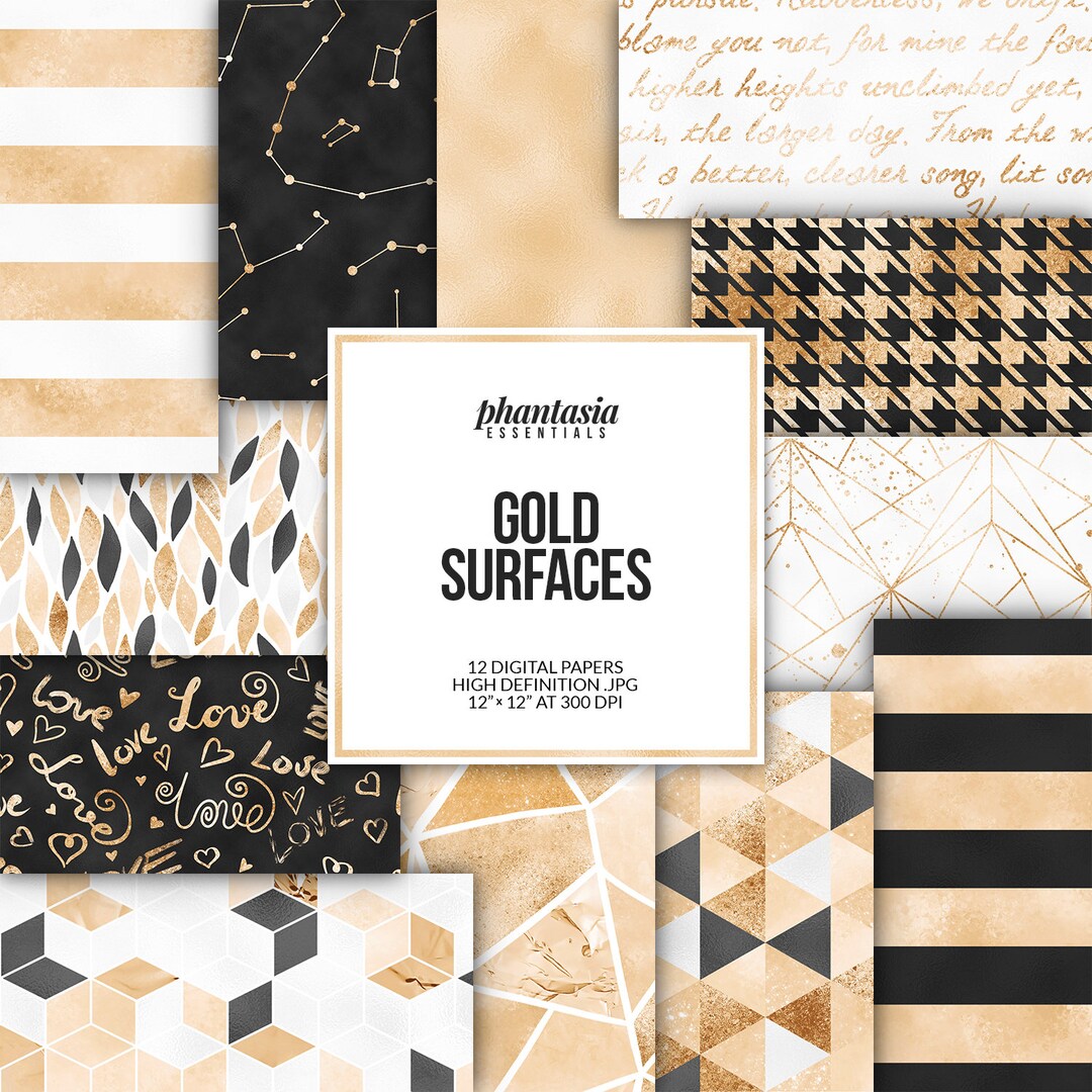 Gold Digital Paper, Gold Texture, Gold Planner, Planner Background ...