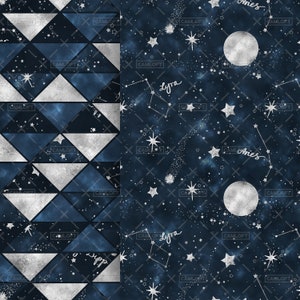 Constellation Digital Paper, Stars Patterns, Astrology Pattern, Zodiac ...