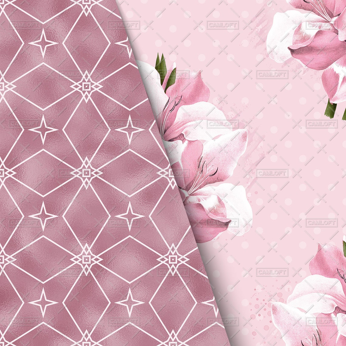 Watercolor Floral Digital Papers, Cherry Blossom Paper, Pink Digital ...