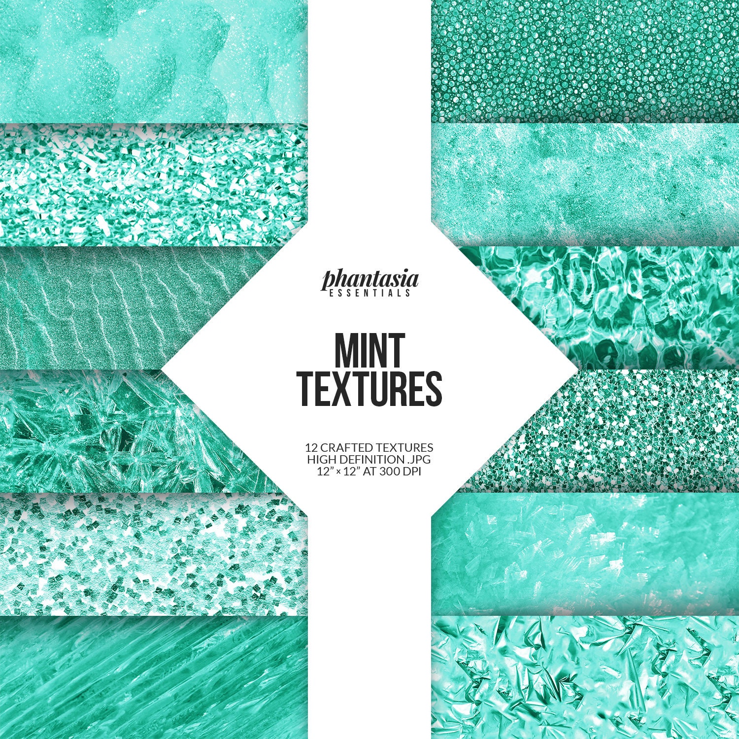 Mint Textures, Mintpaper, Seamless Background, Glitter Pattern, Mint ...