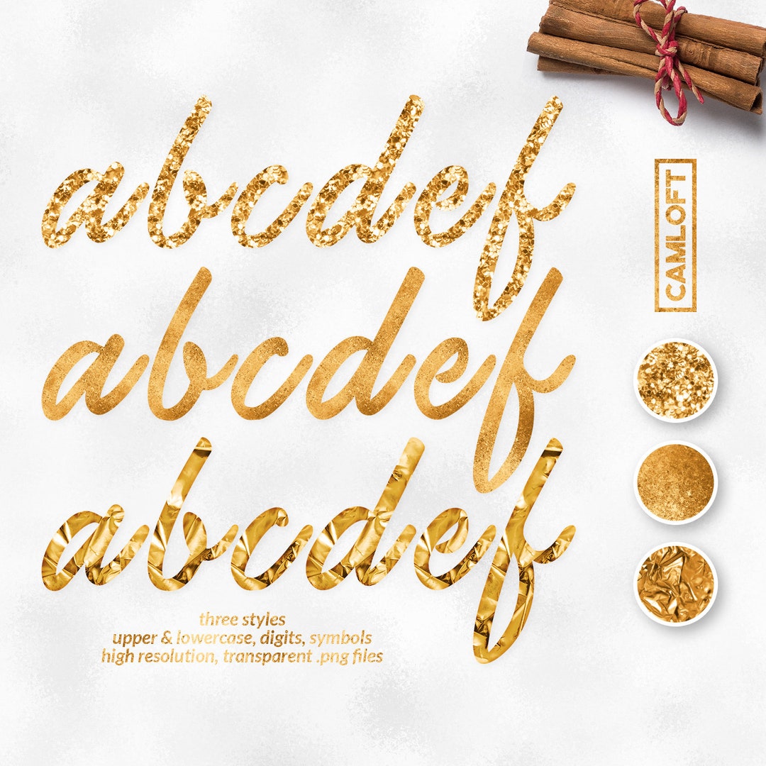 Gold Glitter Alphabet Clipart Christmas Alphabet Png - Etsy