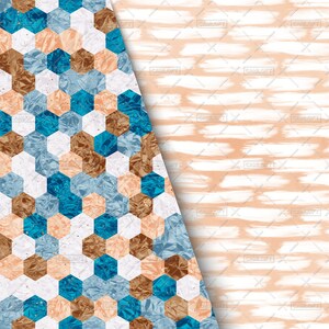 Blue Brown Digital Papers Seamless Patterns Cozy Patterns - Etsy