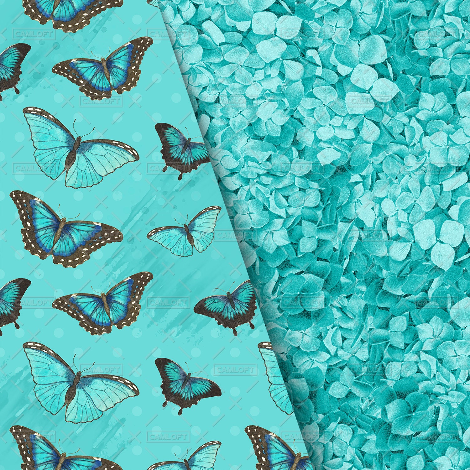 Watercolor Floral Digital Papers Tiffany Digital Paper Blue - Etsy