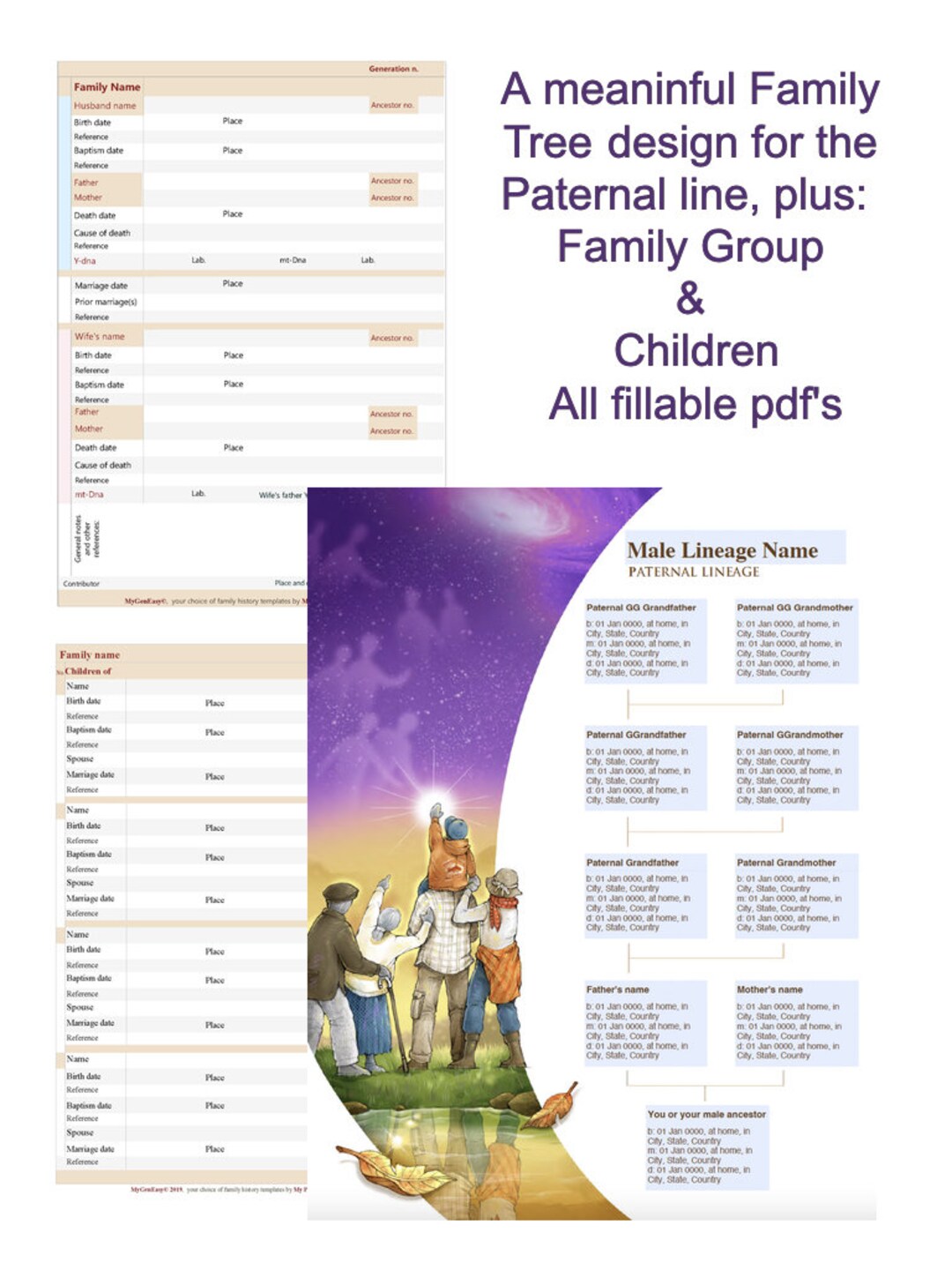 Paternal Ancestor Record, Family Group, Ancestry Record, Genealogy ...