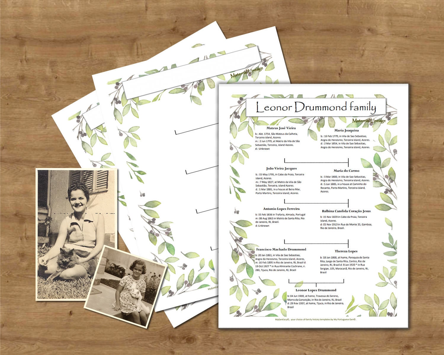 Maternal Ancestry, Family History Template to Fill, Maternal Lineage ...