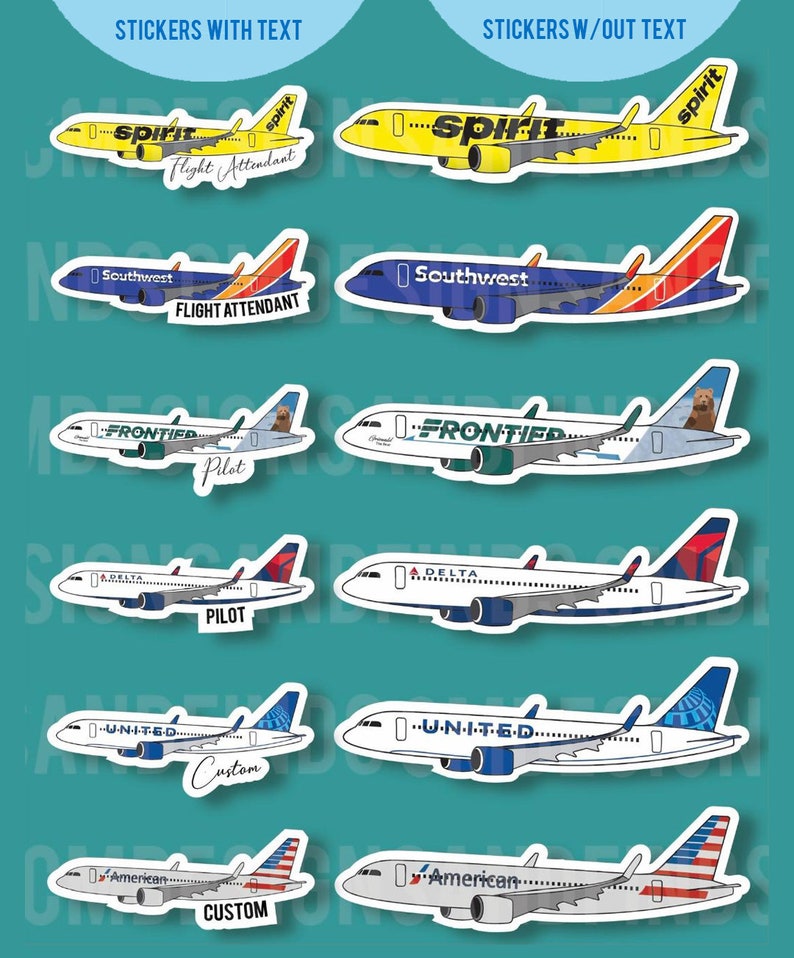 Airline Stickers - Etsy