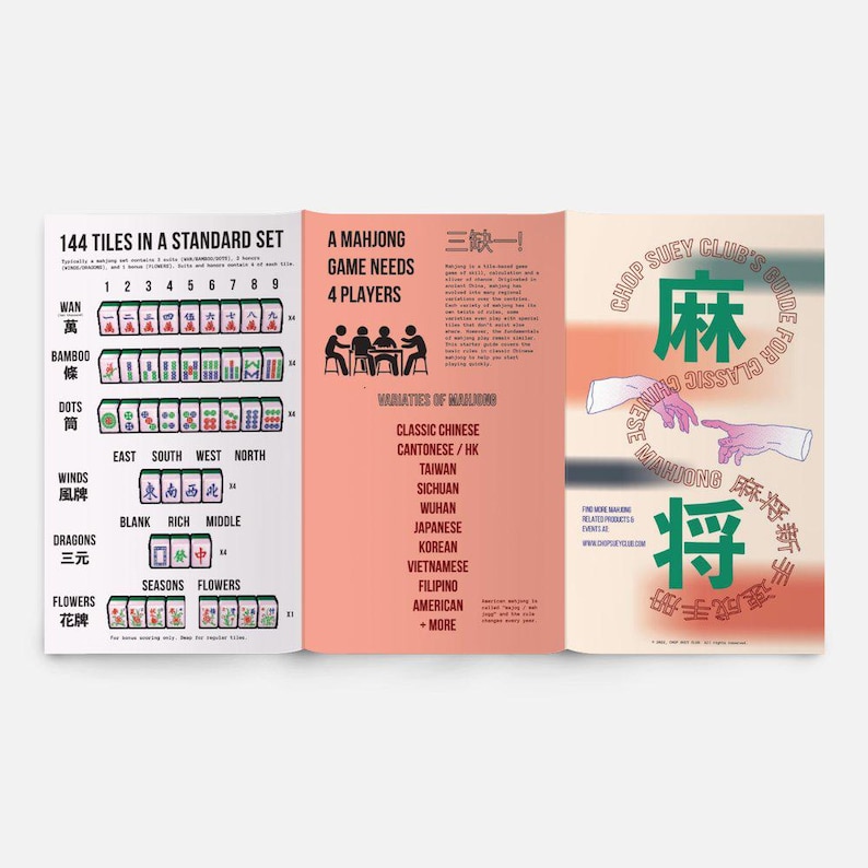 Best Chinese Mahjong Instruction Guide for Beginners - Etsy